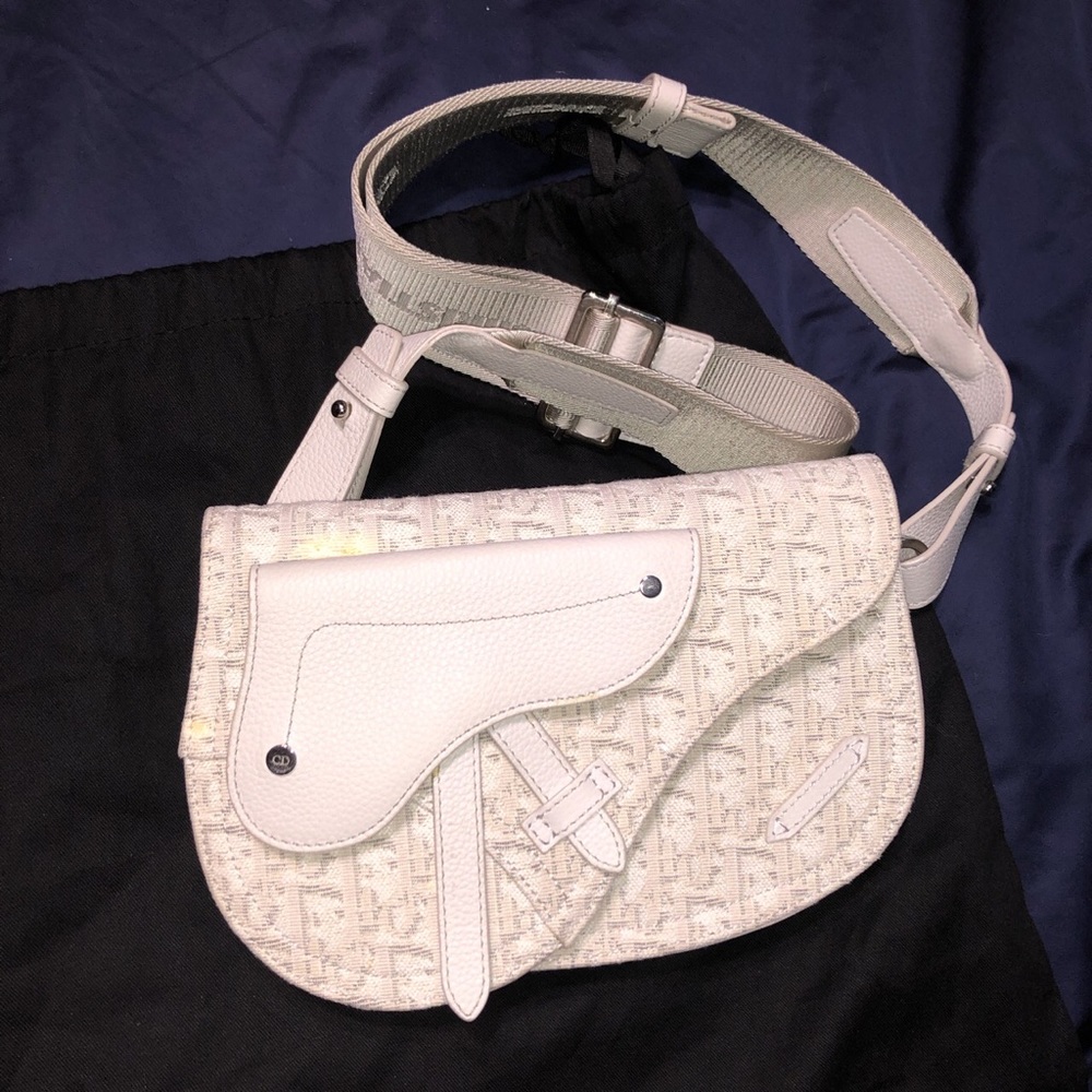 Christian Dior Ss20 Beige Saddle Pouch - Gem